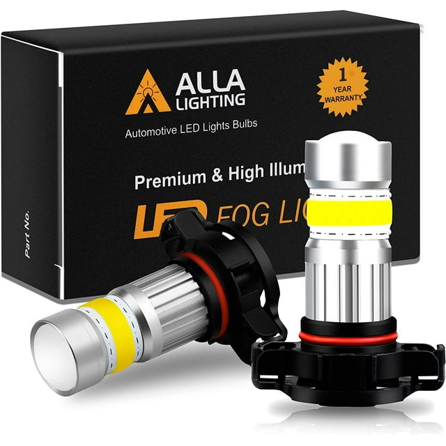 Alla Lighting 2800lm PSX24W 2504 LED Fog Light Bulbs 3000K Amber Yellow ...