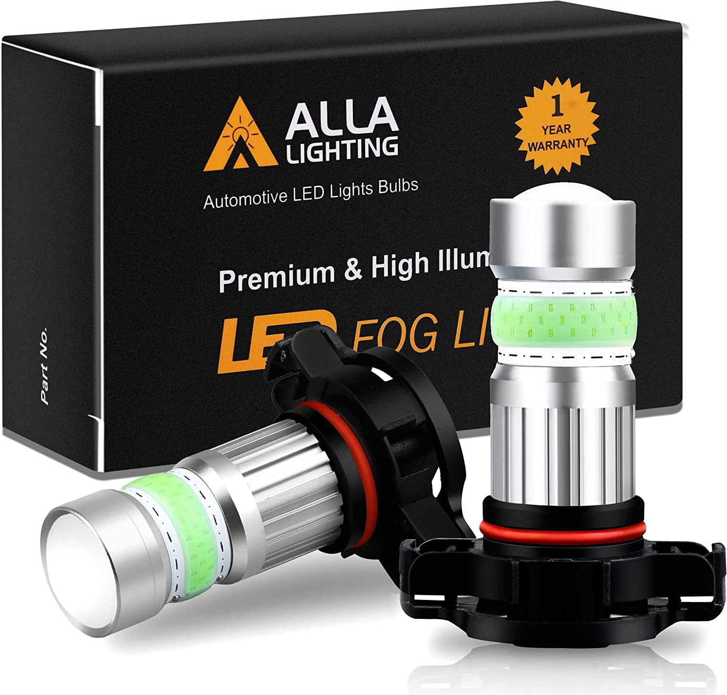 Alla Lighting 2800lm PSX24W 2504 LED Lights Bulbs 8000K Ice Blue Xtreme ...