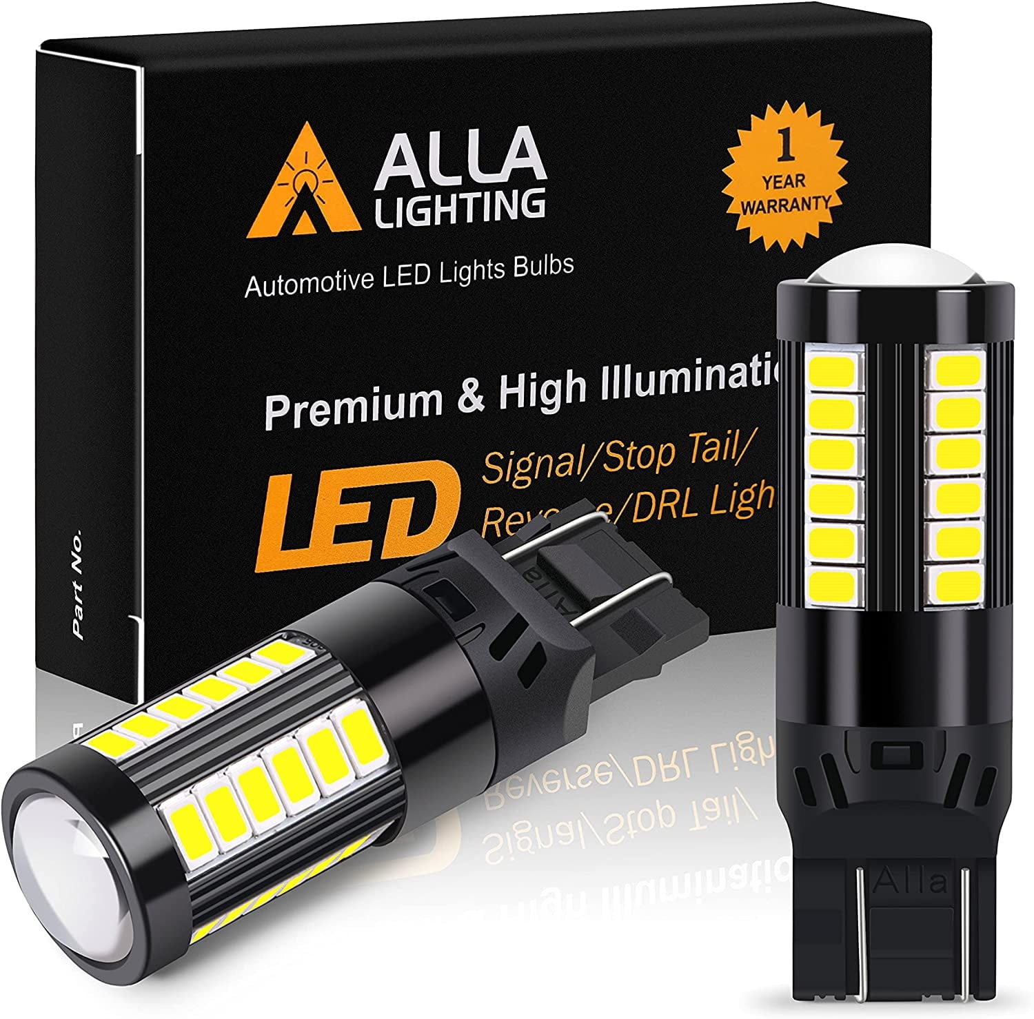 Alla Lighting 2800lm T20 Wedge 7444 7443 LED Bulbs Dual Filament,LED ...