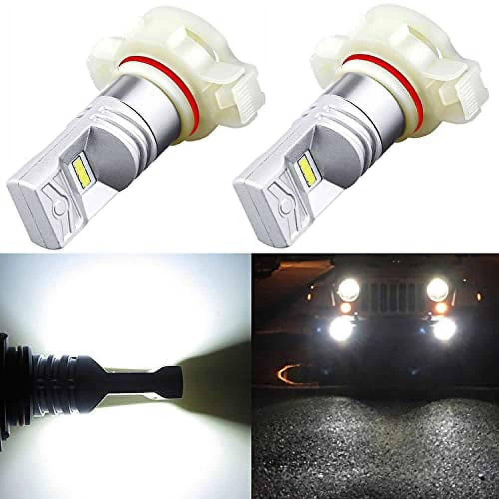 Alla Lighting 2pcs Super Bright 6000K Xenon White 5202 LED Bulbs Front ...