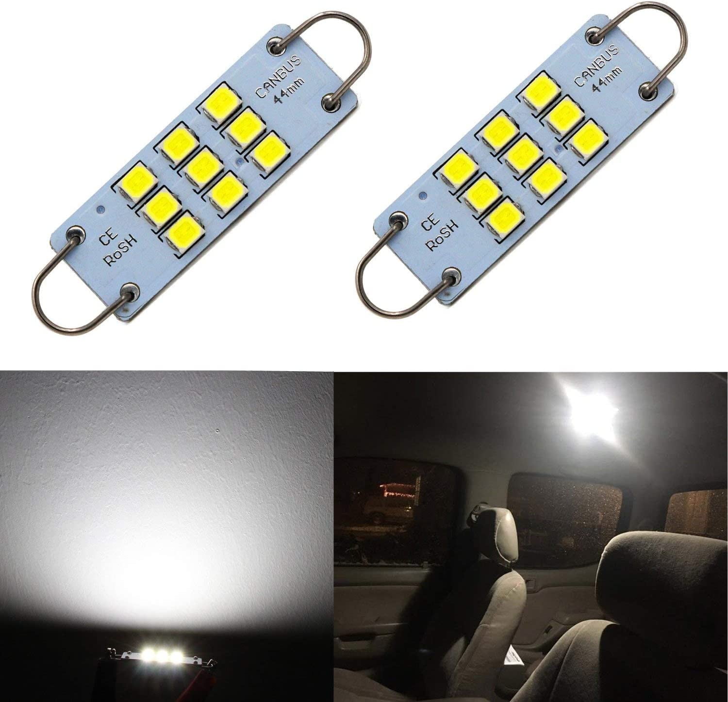 Alla Lighting 2pcs Super Bright 6000K Xenon White 561 562 LED Bulbs ...