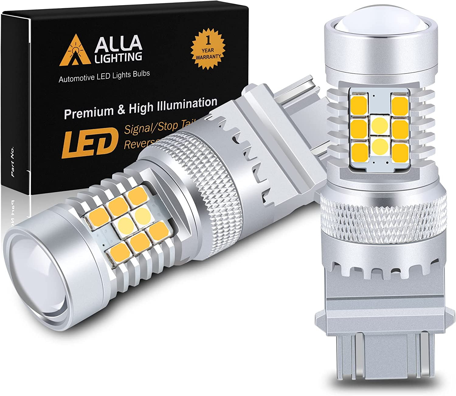 Alla Lighting 2pcs LED Switchback Bulbs, 3157A 4157NA, for 1999-2013 ...