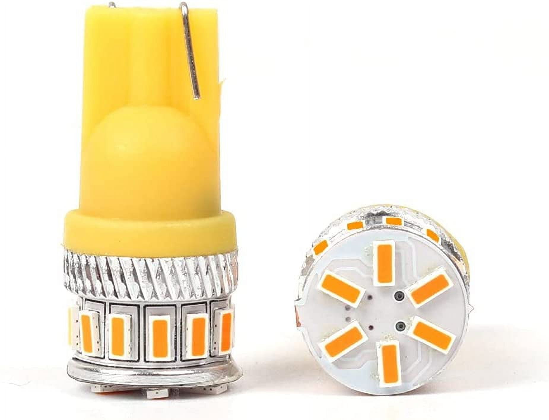 Alla Lighting 2x Super Bright Amber Yellow 168 194 LED Bulbs License ...