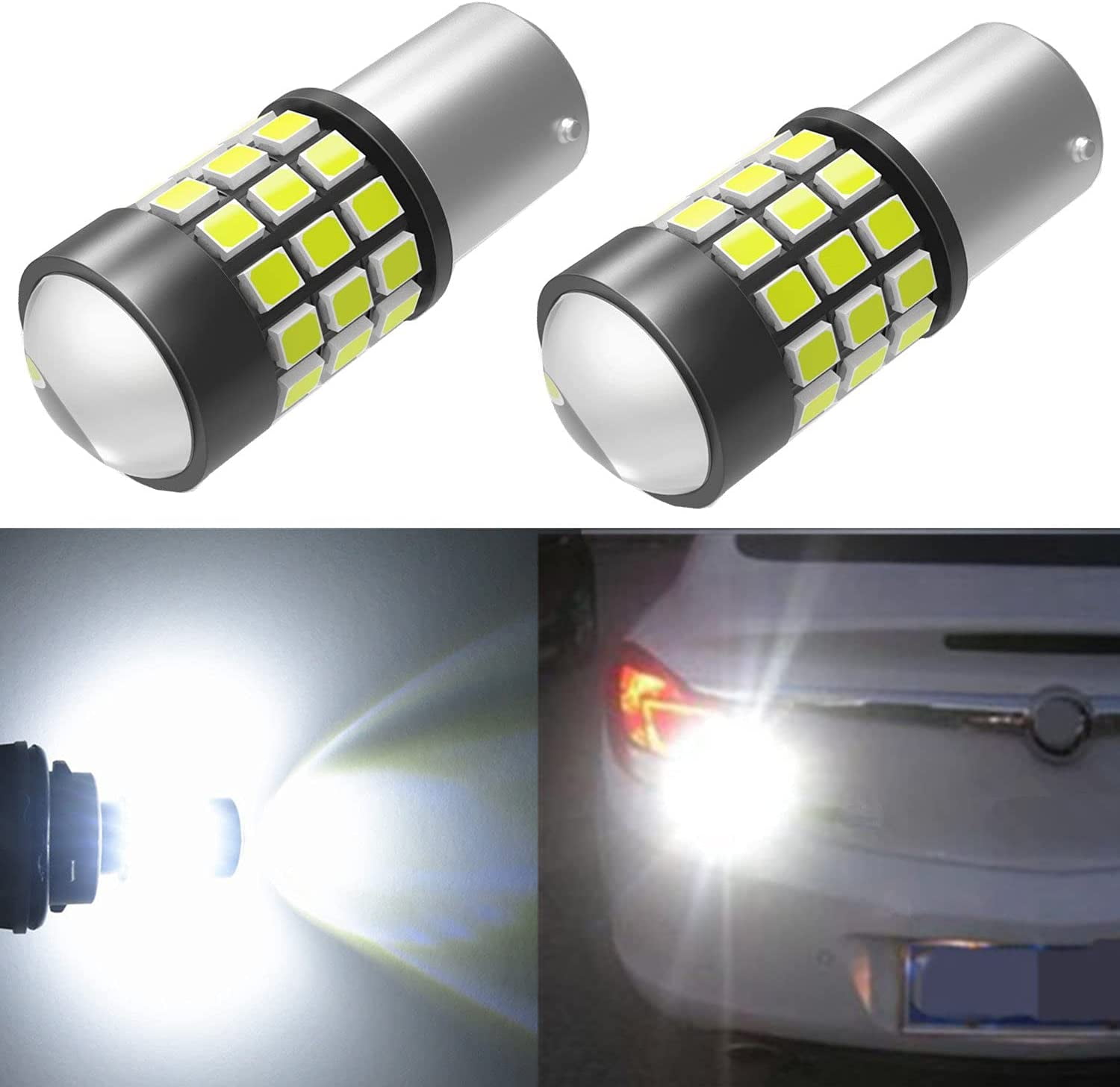 Alla Lighting 2x Super Bright White 7507 12496 LED Bulbs Front Rear ...