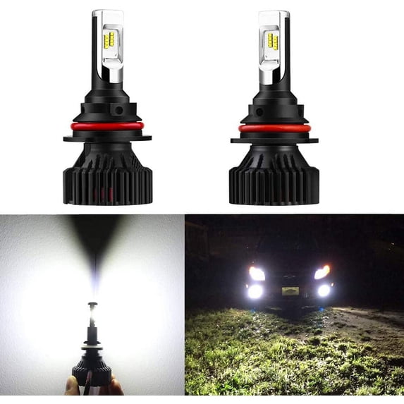 Alla Lighting 2x Super Bright White 9007 LED Bulbs High Low Beam ...
