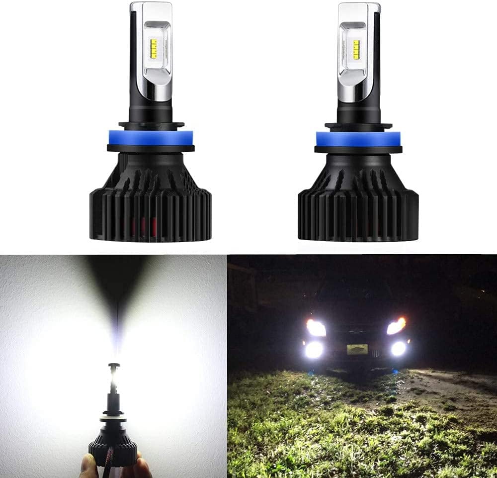 Alla Lighting 2x Super Bright White H11 H9 LED Headlight Bulbs for Low ...
