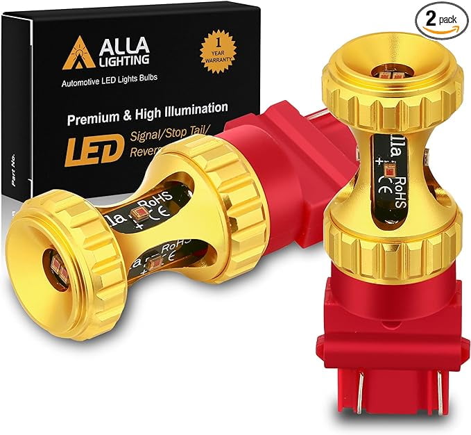 Alla Lighting 3156 3157 LED Red Bulbs 3000lm Turn Signal, Stop Brake ...