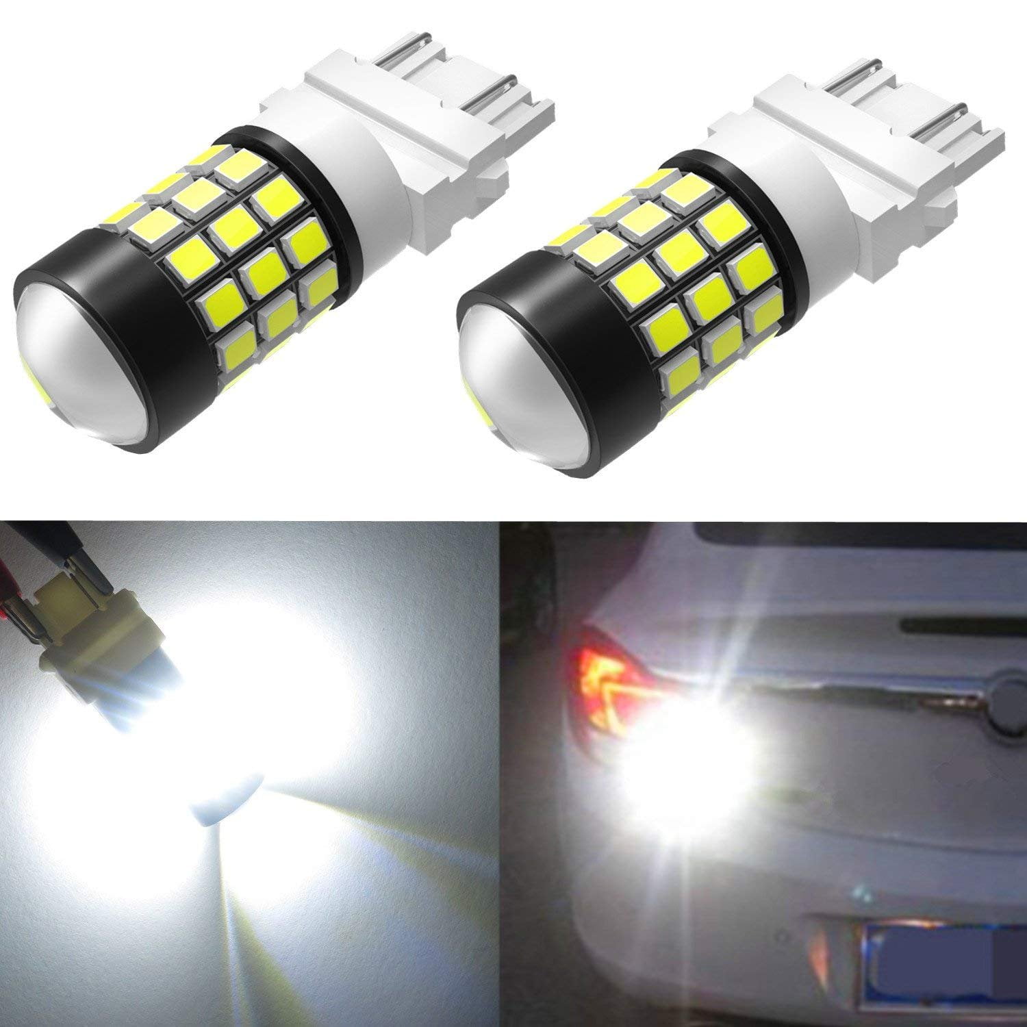 Alla Lighting 3156 3157 LED Strobe Flashing Brake, Reverse Lights Bulb ...