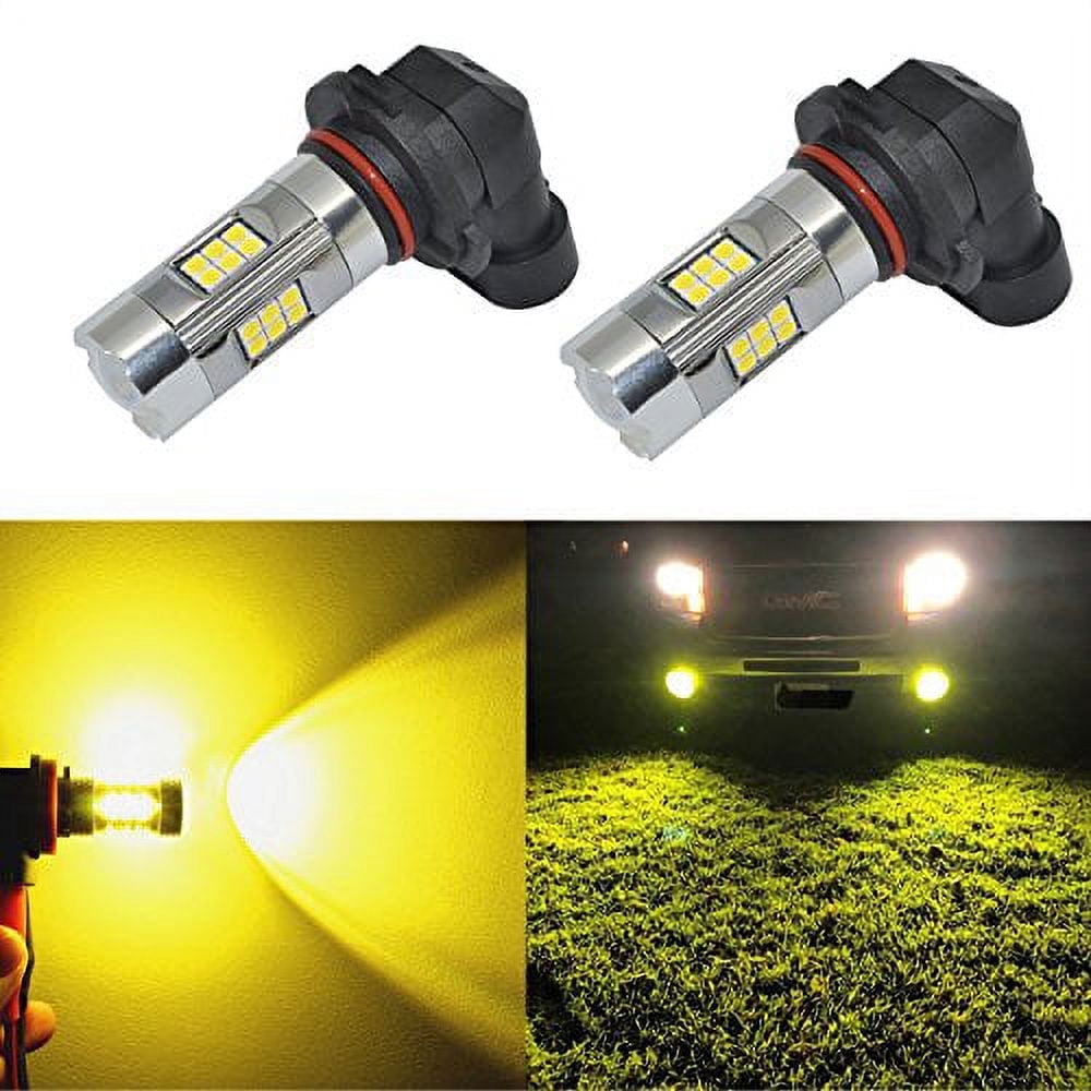Alla Lighting 3200 Lumens H10 9145 LED Fog Light Bulbs 3000K Golden ...