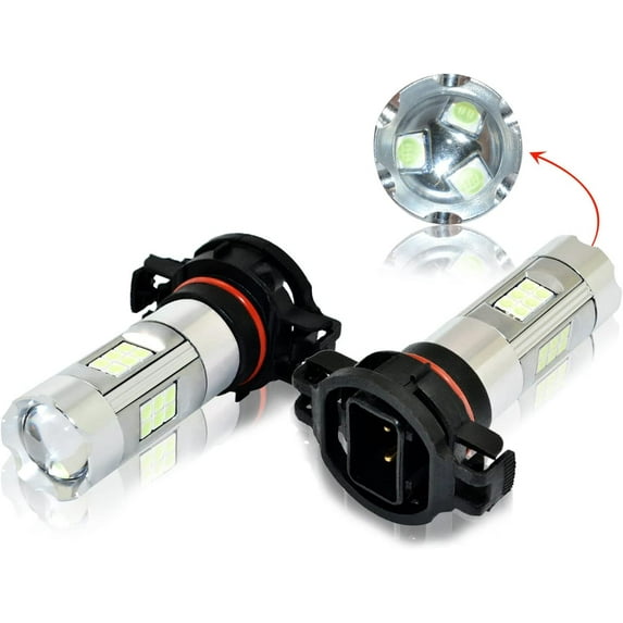 Alla Lighting 3200 Lumens Newest 2504 PSX24W LED Fog Light Bulb High ...