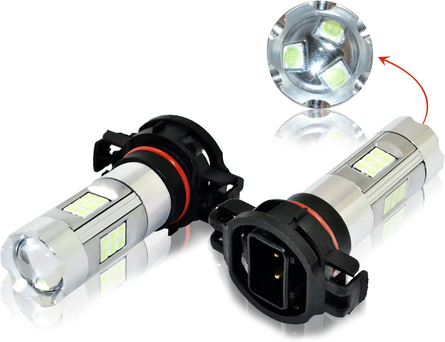 Alla Lighting 3200 Lumens Newest 2504 PSX24W LED Fog Light Bulb High ...