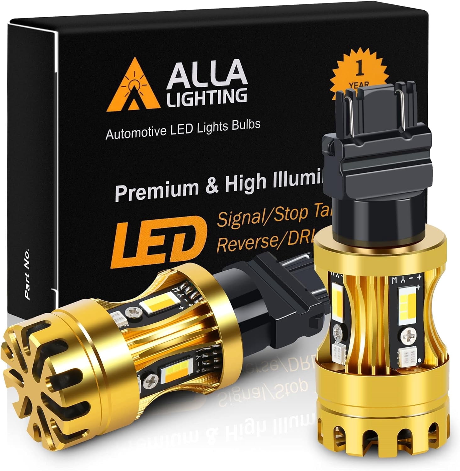 Alla Lighting 3457 4157 3157 Switchback LED Bulbs, Dual-Color Amber ...