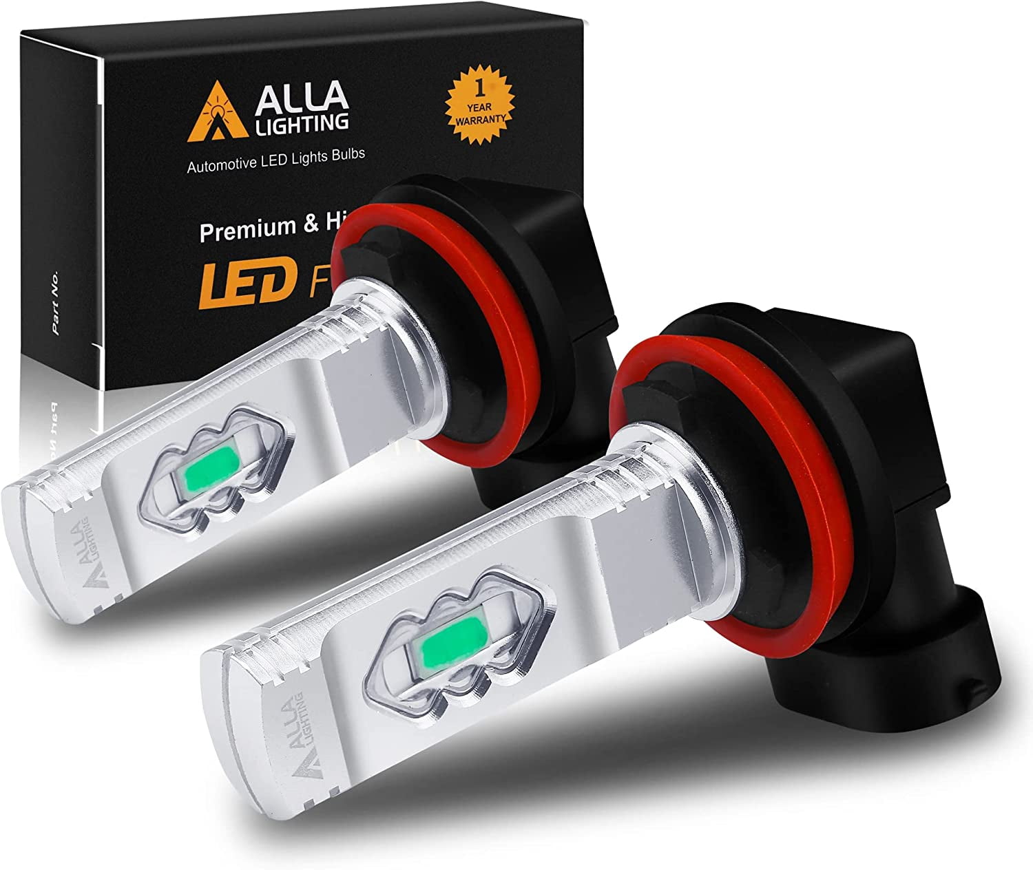 Alla Lighting H8 H11 LED Fog Lights, 3600lm, 8000K Ice Blue, 12V ETI 56 ...