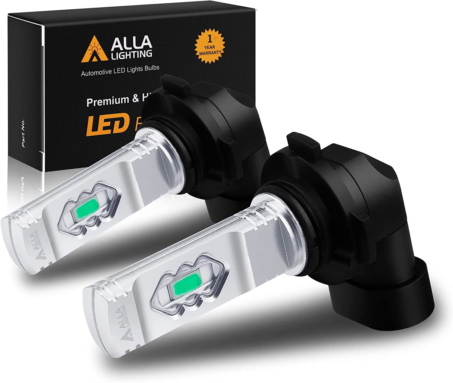 Alla Lighting HB4 9006 LED Fog Light Bulbs, 3600lm Super Bright, 8000K ...