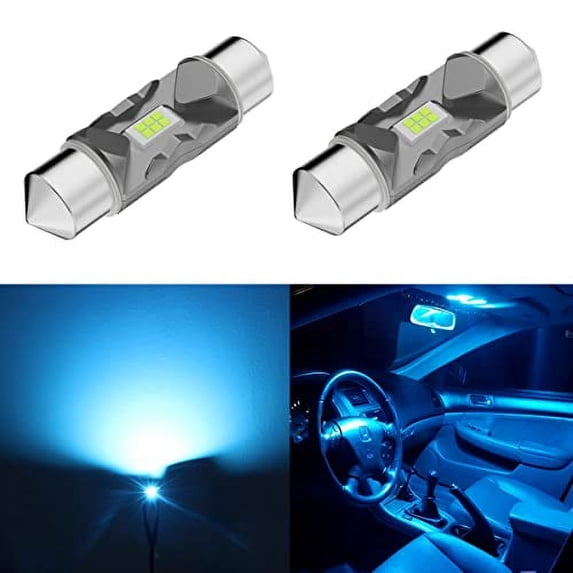 Alla Lighting 36mm C5W 6418 LED Bulbs CAN-Bus Festoon, 8000K Ice Blue ...