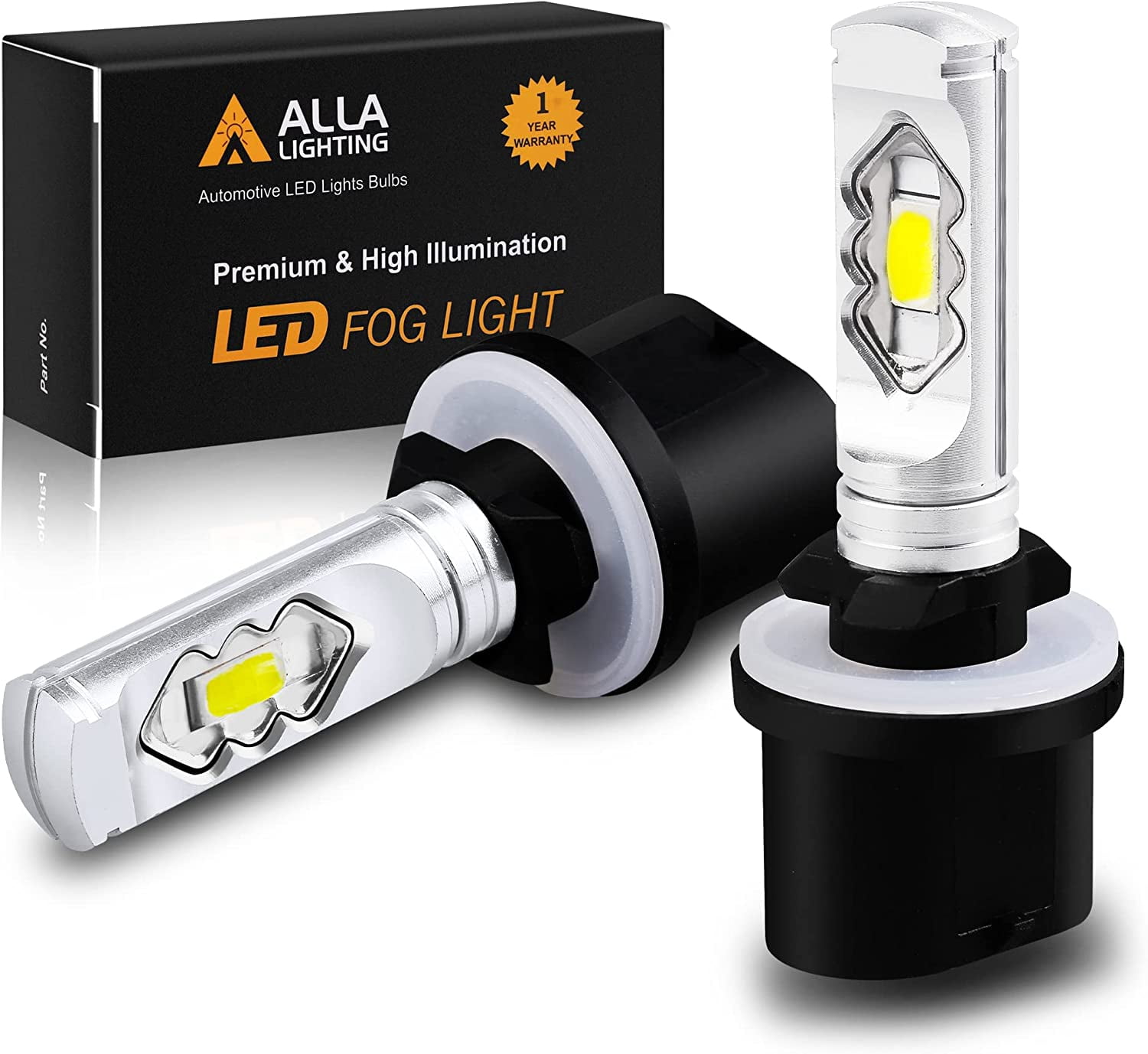 Alla Lighting 880/899 LED Fog Light Bulbs, 3800lm, 6000K Xenon White ...