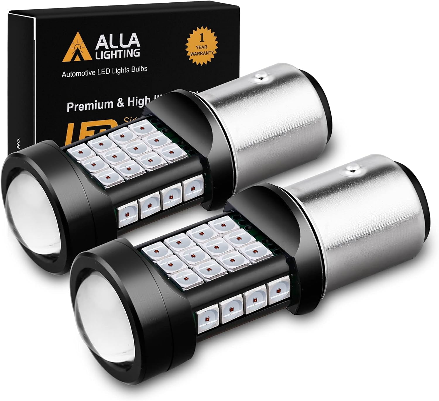 Alla Lighting 3800lm BA15S 1156 Red LED Brake Lights Bulbs Xtreme Super ...