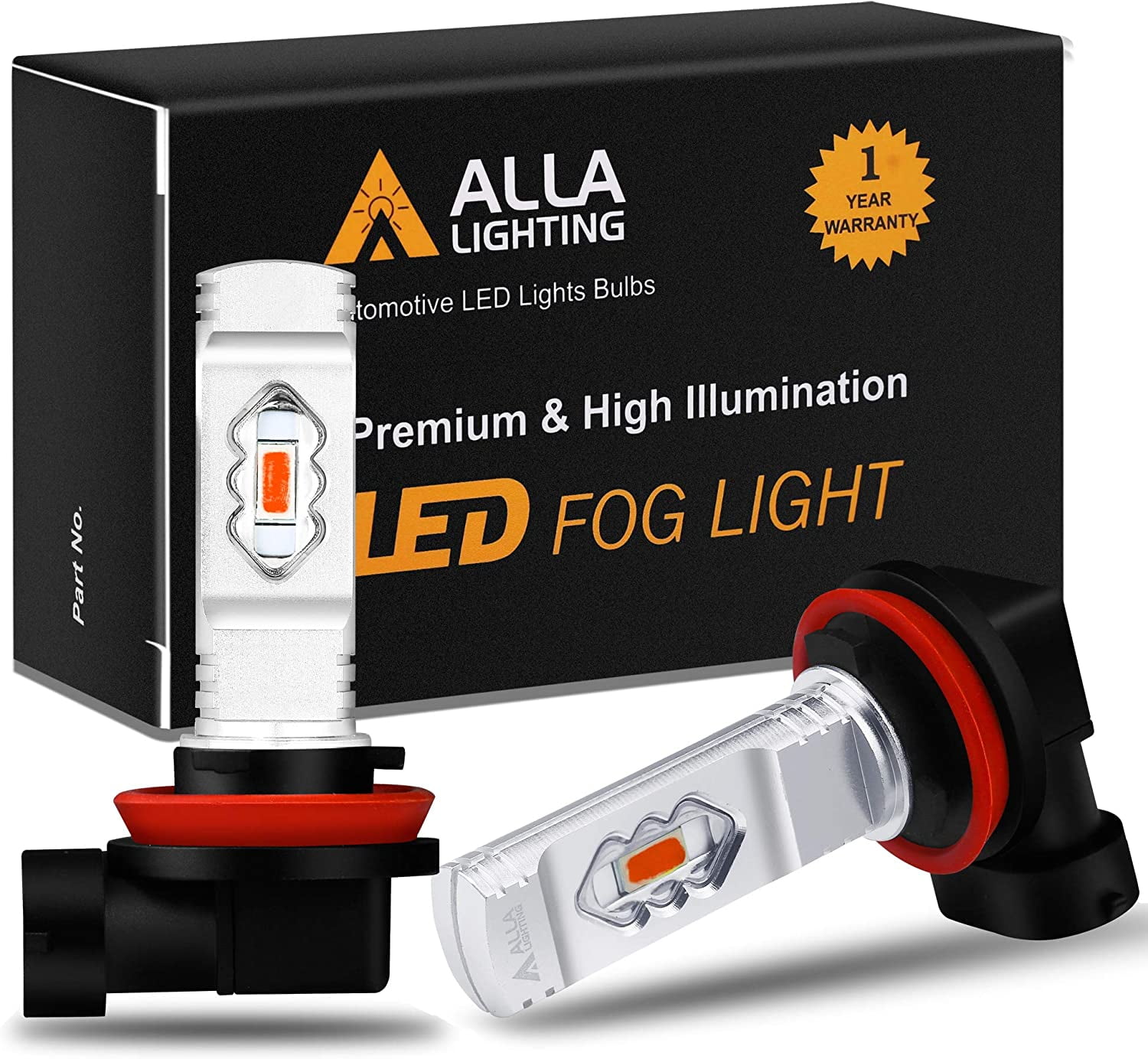 Alla Lighting 3800lm H8 H11 LED Fog Lights Bulbs, Red ETI 56-SMD Xtreme ...