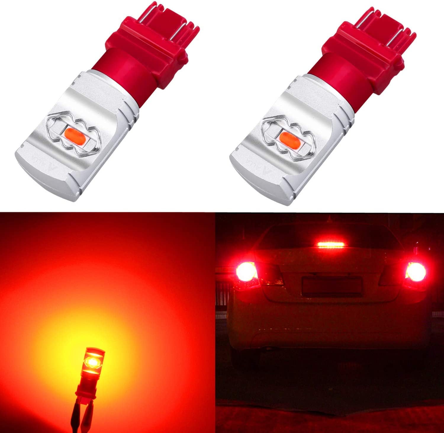 Alla Lighting 3800lm Xtreme Super Bright T25 3156 3157 LED Bulbs High ...
