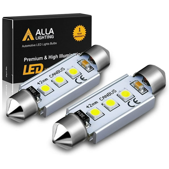 Alla Lighting 41MM/42MM 211-2 578 212-2 LED Lights Bulbs, 6000K White ...
