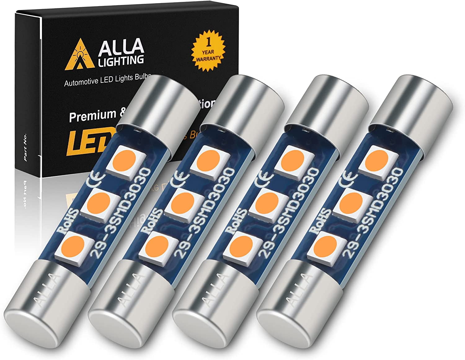 Alla Lighting 4pcs F30-WHP 6612F 6614F 6615F LED Bulbs T-2 SF6/6 BASE ...