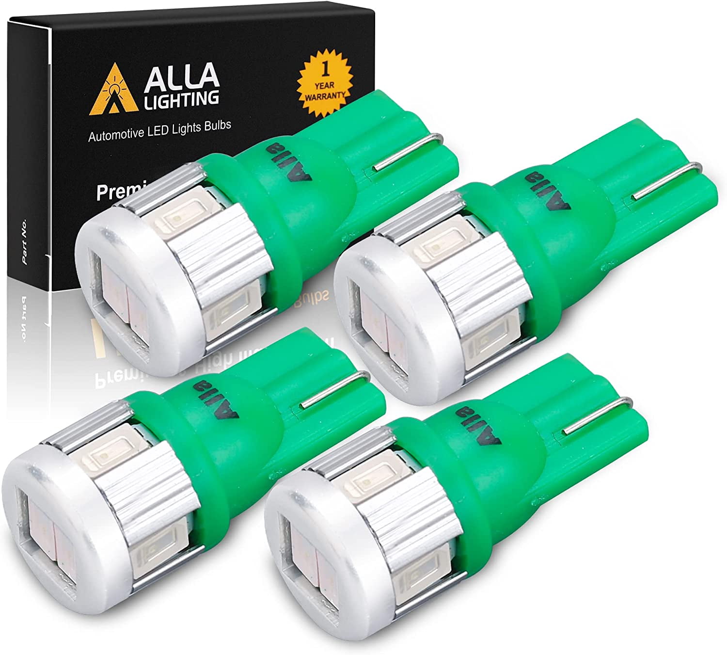 Alla Lighting 4x 194 168 LED Bulbs Super Bright 175 161 2825 W5W T10 ...