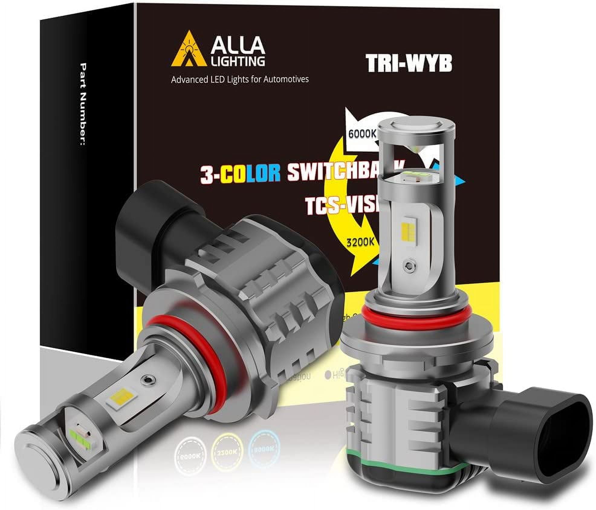 Alla Lighting 5200 Lms 3-Color Switchback LED H10 9145 Fog Lights Bulbs ...