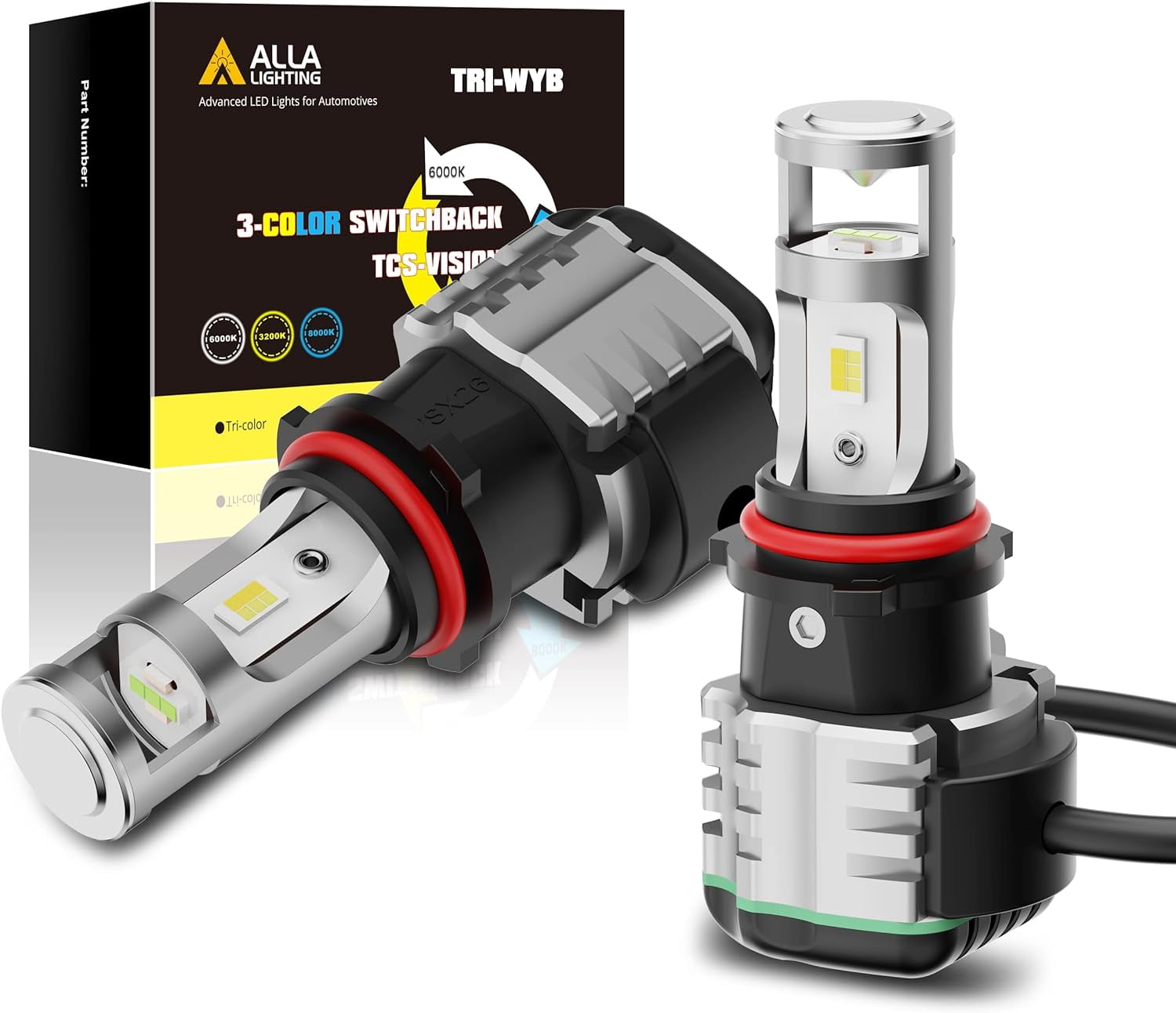 Alla Lighting 5200 Lms 3-Color Switchback LED PSX26W 12278 Fog Lights ...