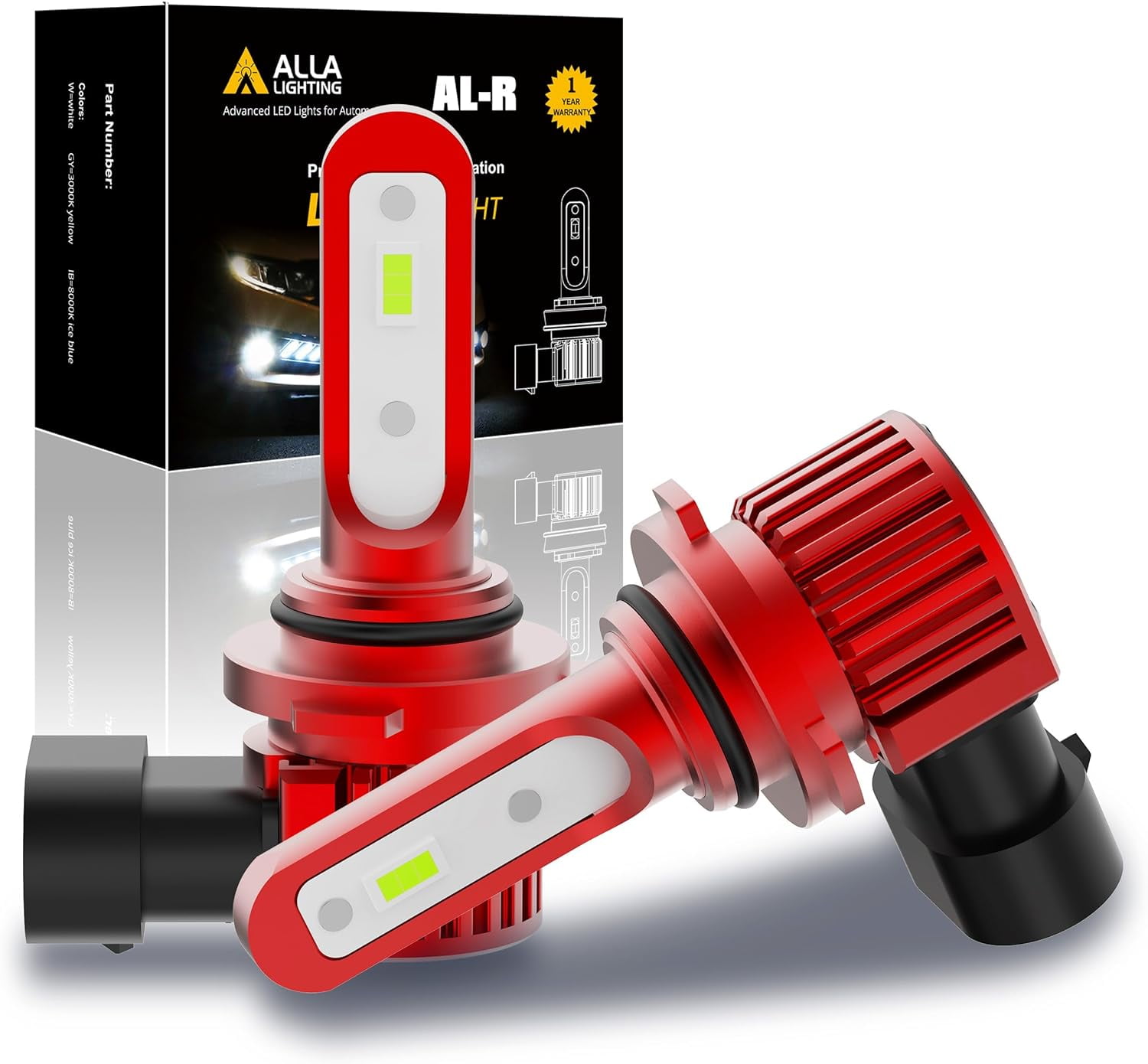 Alla Lighting 5200 Lumens HB4 9006 LED Fog Lights Bulbs, 8000K Ice Blue ...