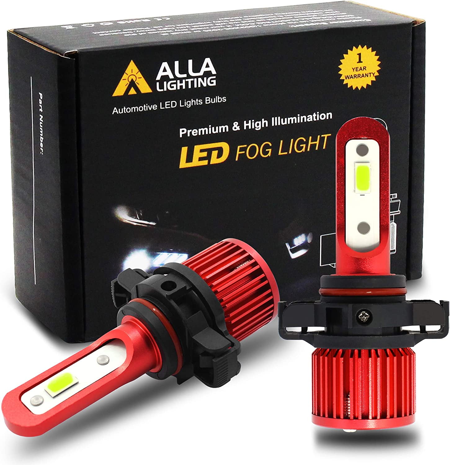 Alla Lighting 5200lm AL-R 12276 PSX24W 2504 LED Ice Blue Fog Lights ...