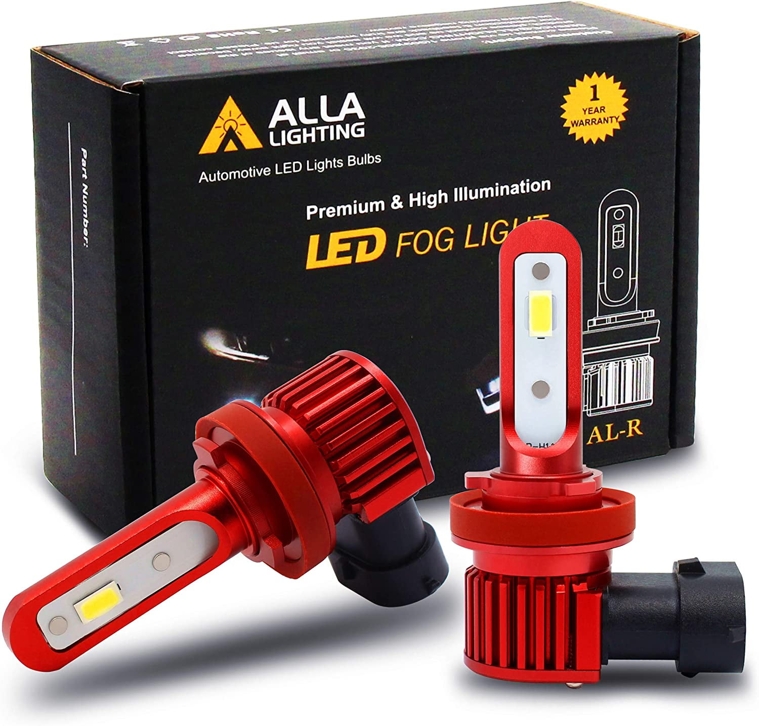 Alla Lighting Car Automotive H11 H8 H16 LED Fog Lights, DRL Bulbs 12V ...
