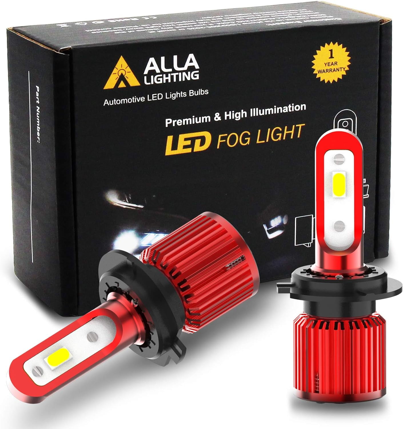 Alla Lighting 5200lm AL-R H7 LED Fog Light Bulbs Xtreme Super Bright H7 ...