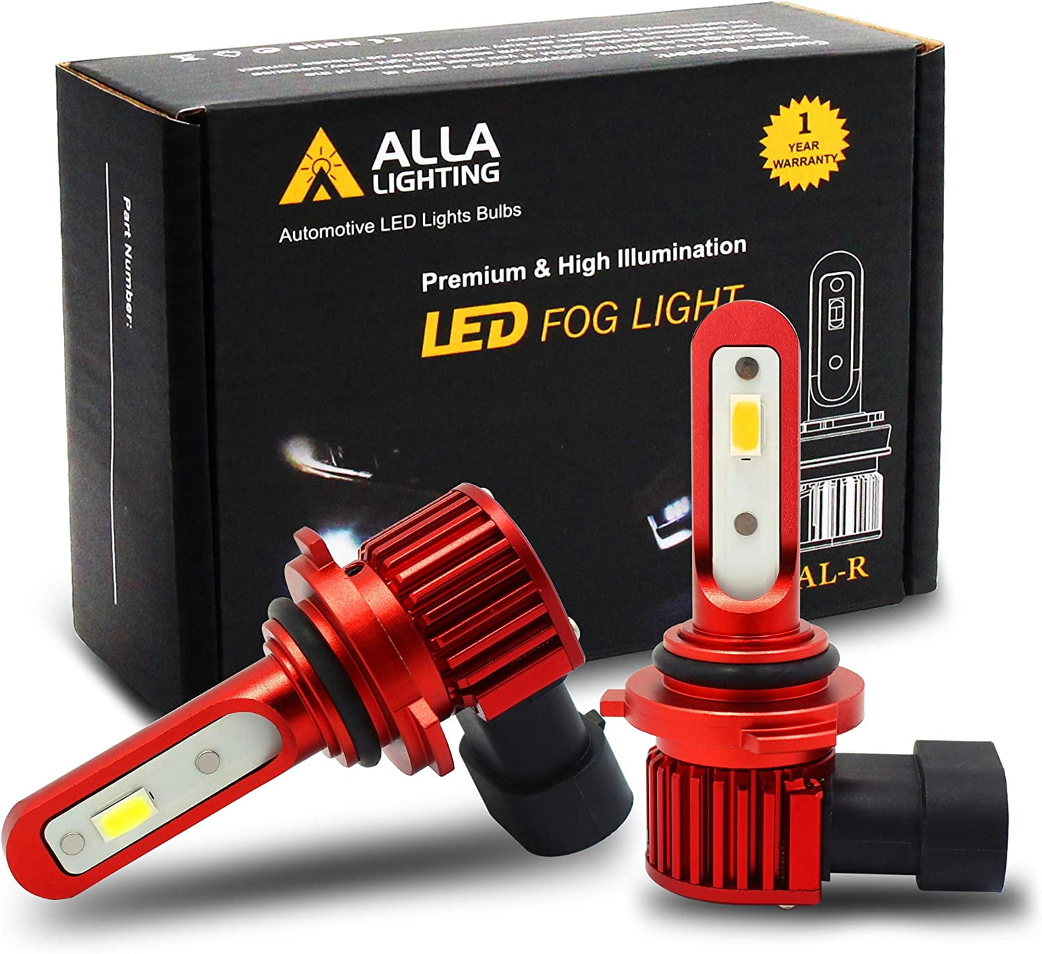 Alla Lighting 5200lm AL-R HB4 9006 LED Yellow Fog Lights Bulbs Xtreme Super Bright 9006 LED Bulb ...
