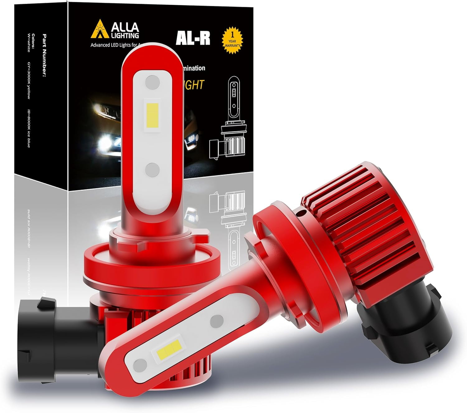Alla Lighting 5200lm H8 H11 LED Fog Lights or DRL Bulbs, 6000K Xenon ...