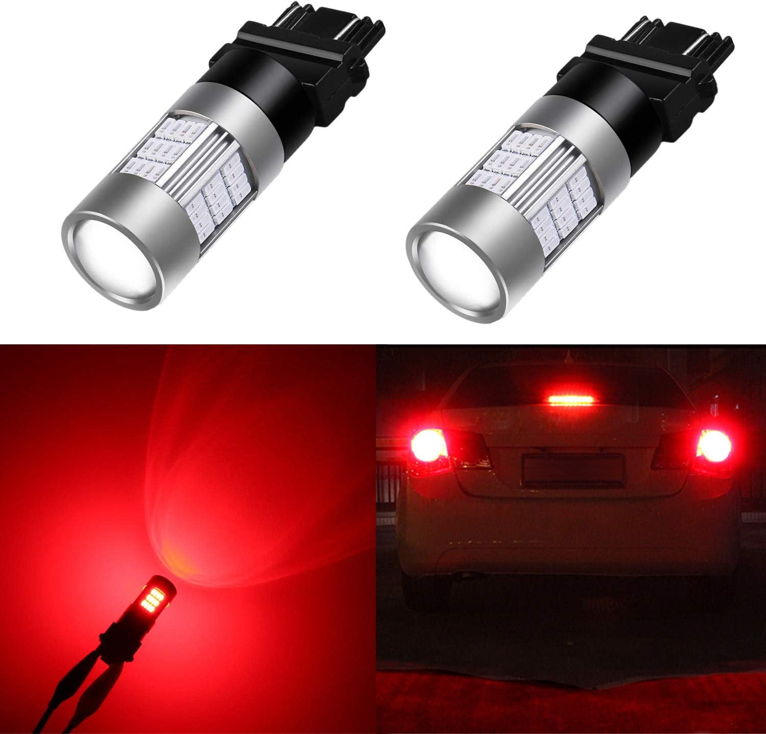 Alla Lighting 54-SMD T25 3156 3157 LED Turn Signal Light Bulbs High ...