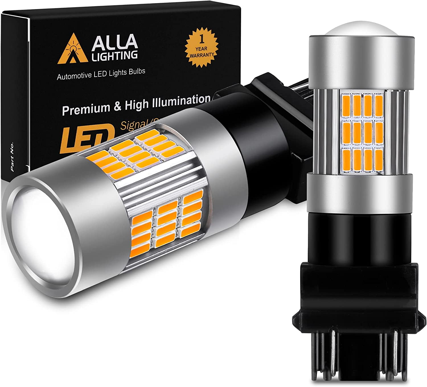 Alla Lighting 54-SMD T25 3157 4114 3156 LED Back-Up Light Bulbs High ...