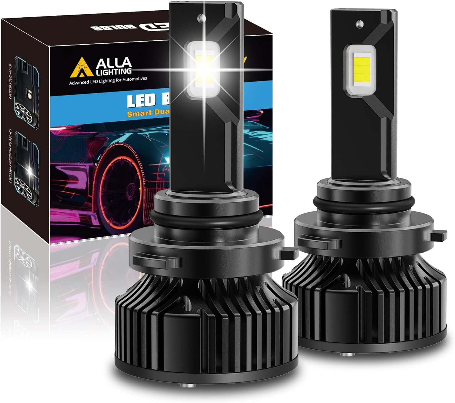 Alla Lighting 6V~18V 9000Lms HB4 9006 LED Headlights Bulbs Low Beam Lights, Headlamps Conversion ...