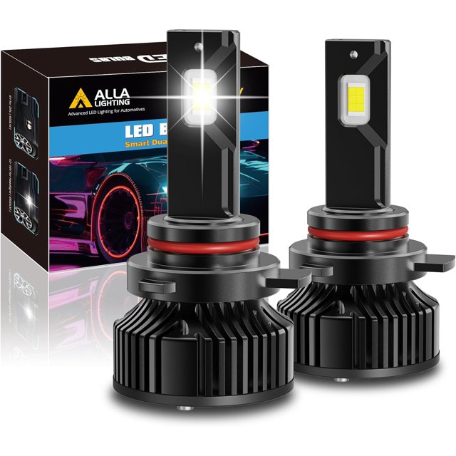Alla Lighting 6V~18V 9000Lms HIR2 9012 LED Headlights Bulbs High Beam ...