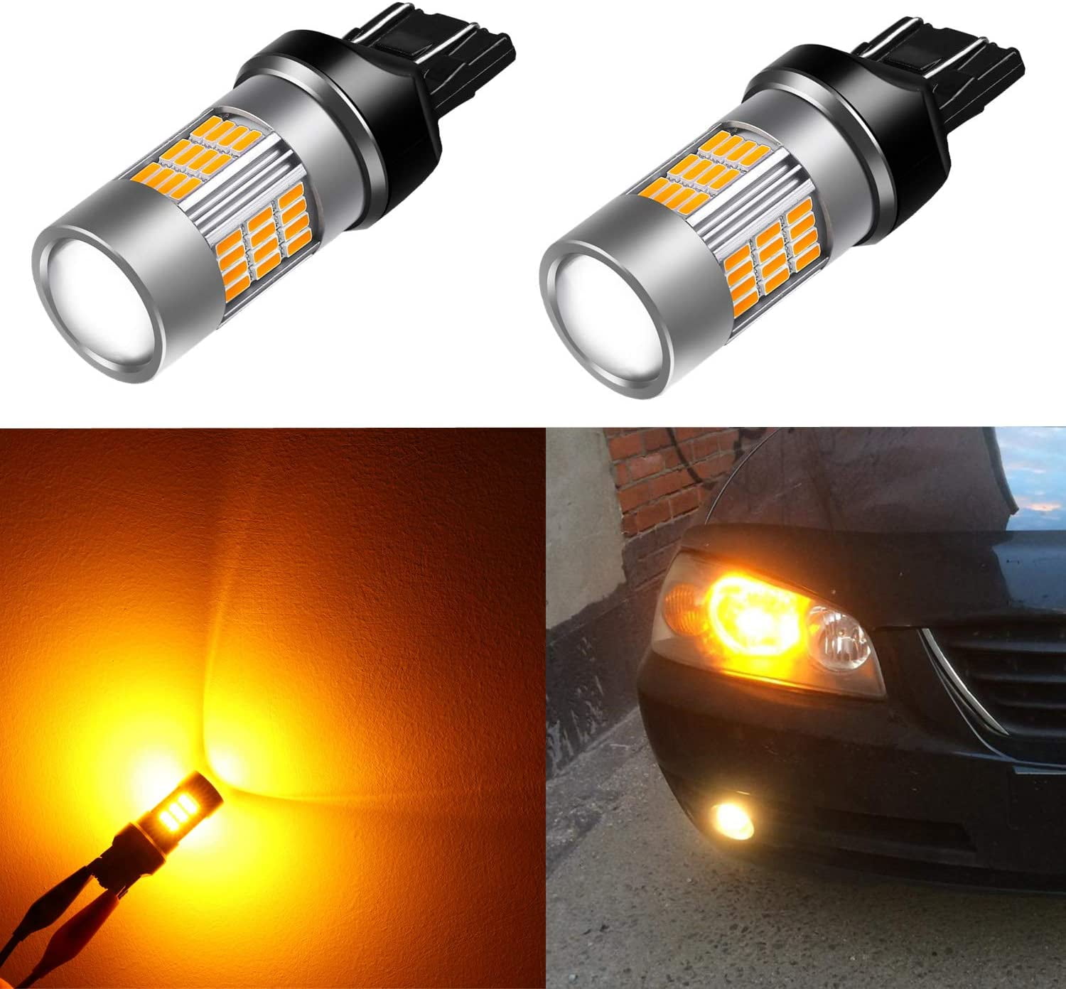 Alla Lighting 7440 7443 LED Amber Yellow Turn Signal Lights Bulbs ...