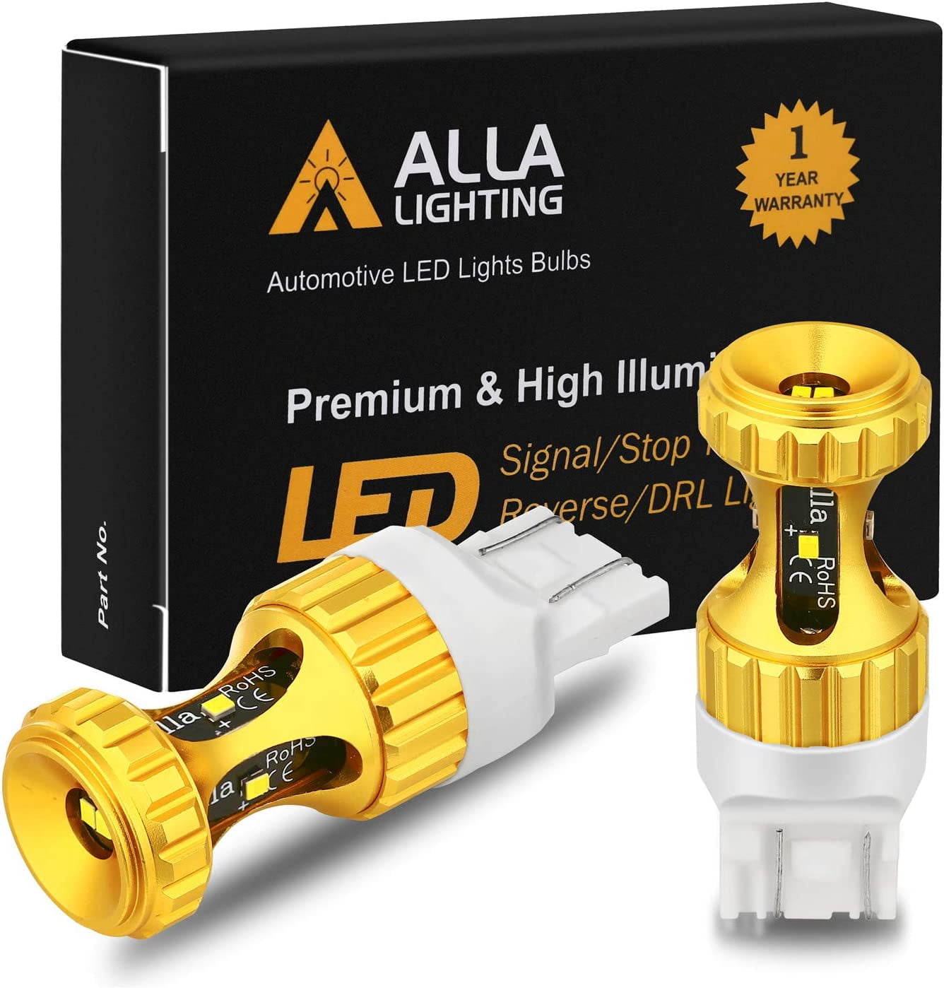 Alla Lighting 7440 7443 LED Bulbs 3000lm Extreme Super Bright Car Turn ...