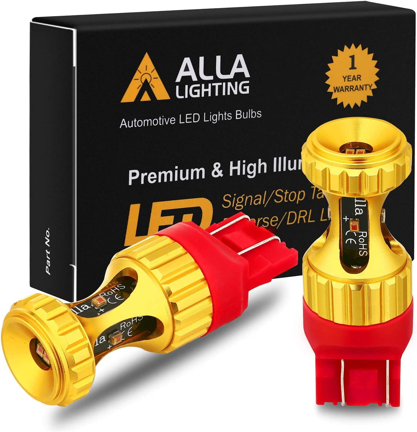 Alla Lighting 7440 7443 LED Bulbs 3000lm Extreme Super Bright Car Turn ...