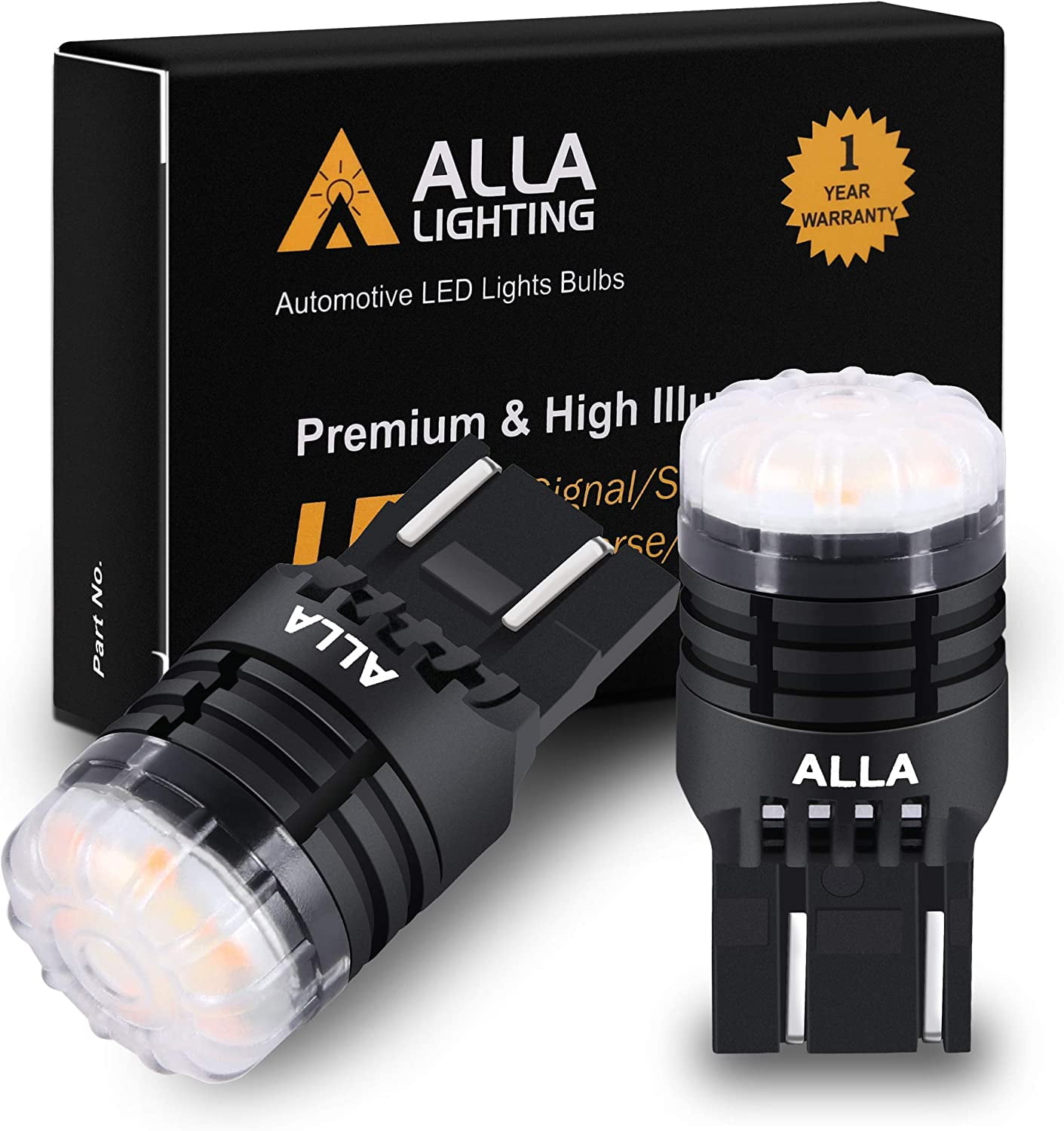 Alla Lighting 7444NA 7443 Switchback Bulbs LED Turn Signal Lights Super ...