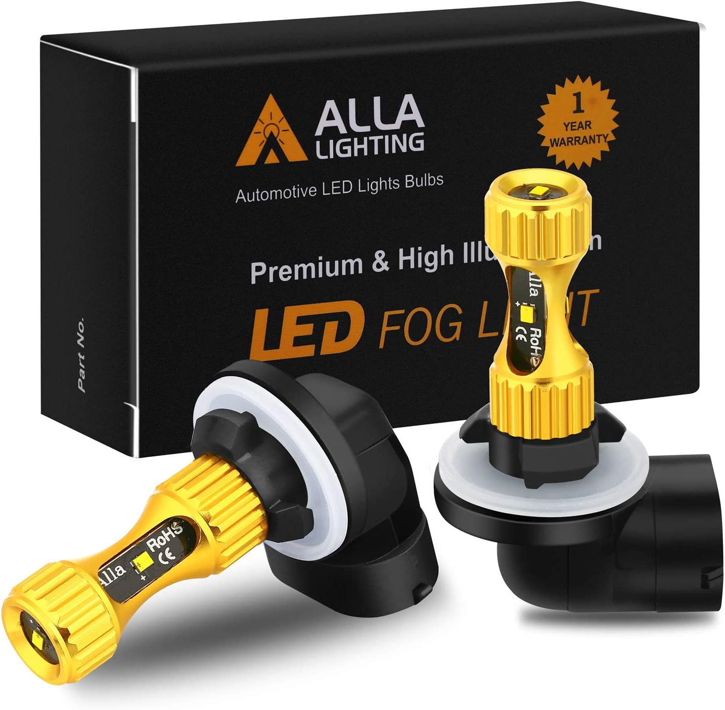 Alla Lighting 889 881 LED Fog Lights Bulbs Newest 3000lm Extreme Super ...