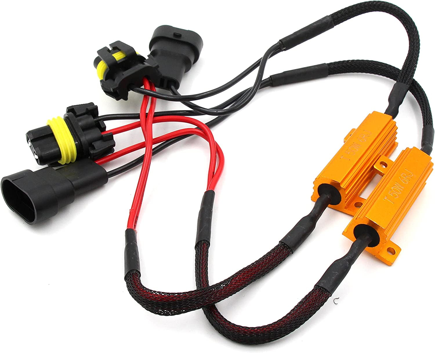 Alla Lighting 9005 9006 LED Load Resistors Adapter 50W 6Ohm Error Free ...