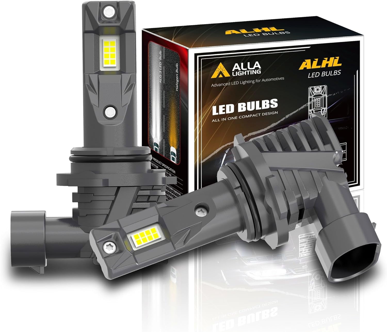 Alla Lighting 9006 HB4 LED Fog Lights Bulbs or DRL, 3000K Golden Yellow ...