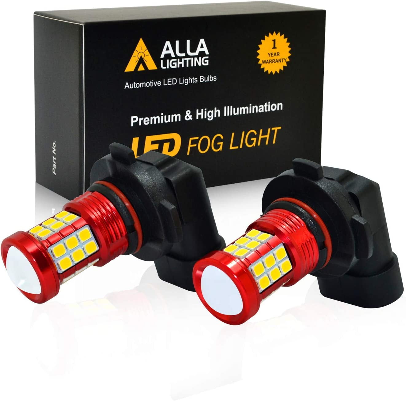 Alla Lighting 9006 LED Fog Lights Bulbs 2835 36-SMD 3000lm Extreme Super Bright HB4, 6000K Cool ...