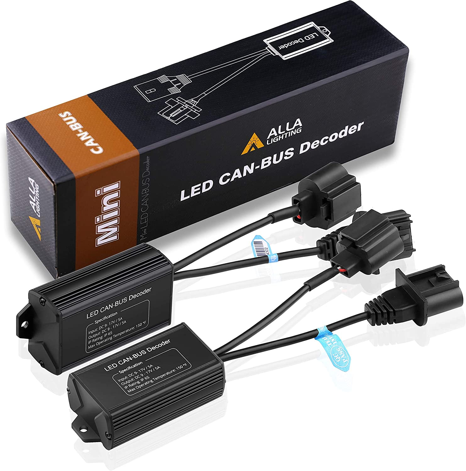 Alla Lighting 9008 H13 LED Headlight Decoders, CAN Bus Error Free, Anti ...