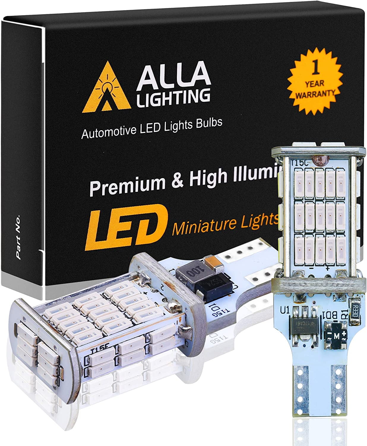 Alla Lighting 912 921 Red LED 3rd Brake Lights Bulbs CAN-BUS Xtreme ...