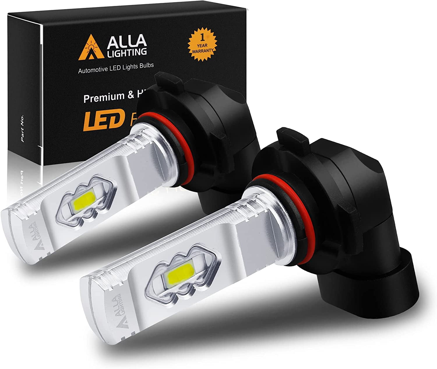 Alla Lighting 9145 H10 LED Fog Light Bulbs, Xenon White, 12V, 3800 ...