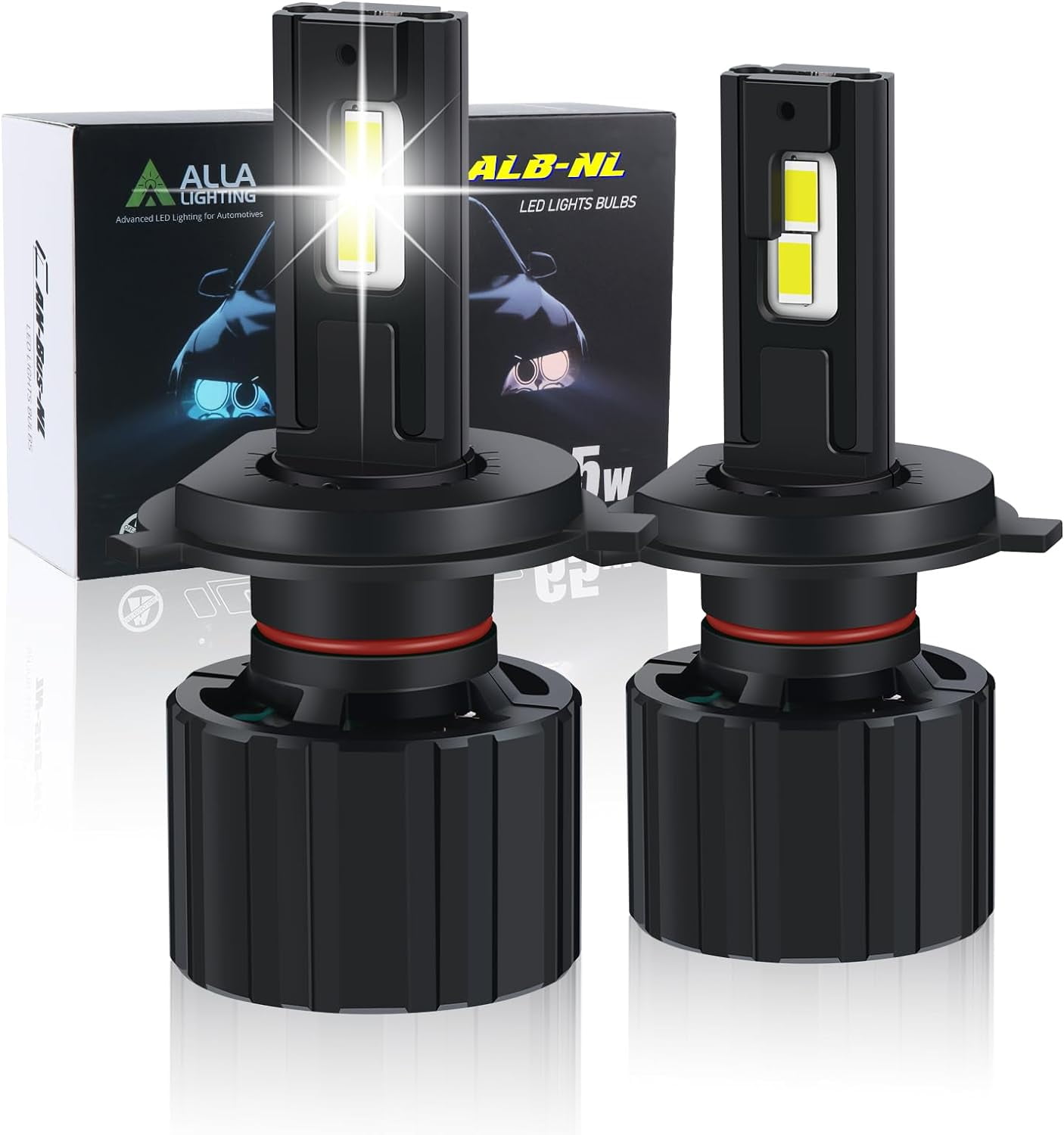 Alla Lighting ALB-NL 16000Lms H4 HB2 9003 LED Headlight Bulbs High Beam ...